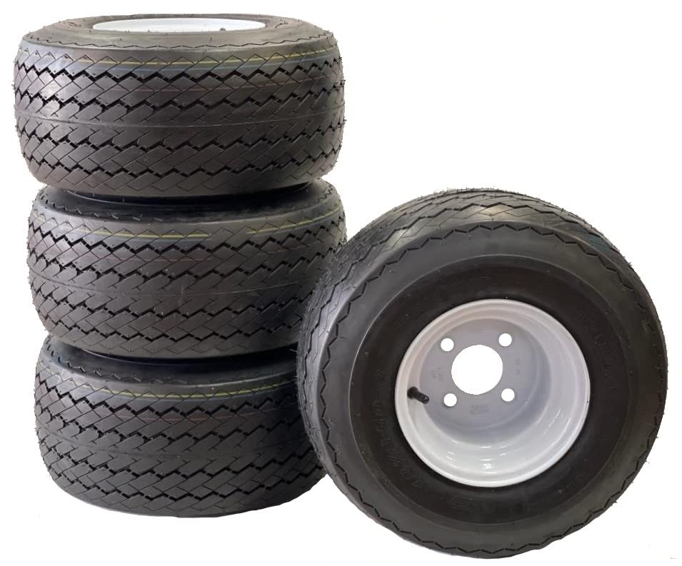 4-Pack 8" White Golf Cart Wheels and Tires 18x8.50-8 Wanda ⛳️ | Golf ...