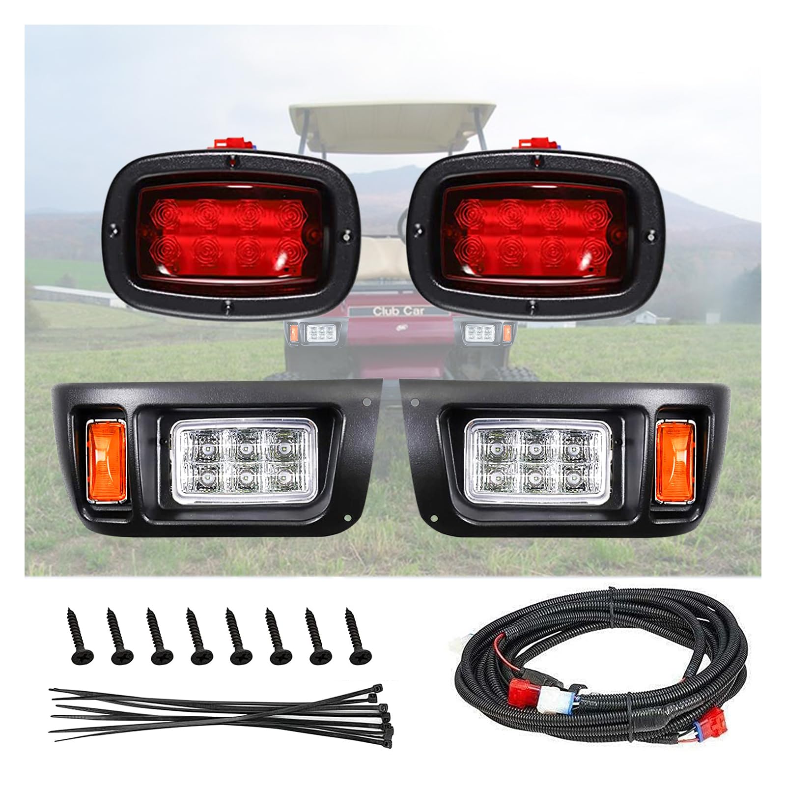 Club Car DS LED Light Kit – 12V LED Head & Tail Lights