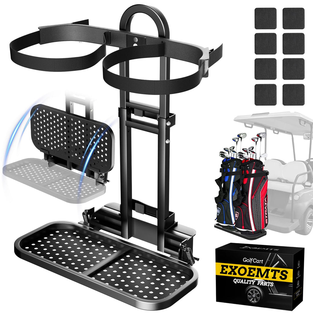 EXOEMTS Foldable Rear Golf Cart Bag Holder – Universal Fit