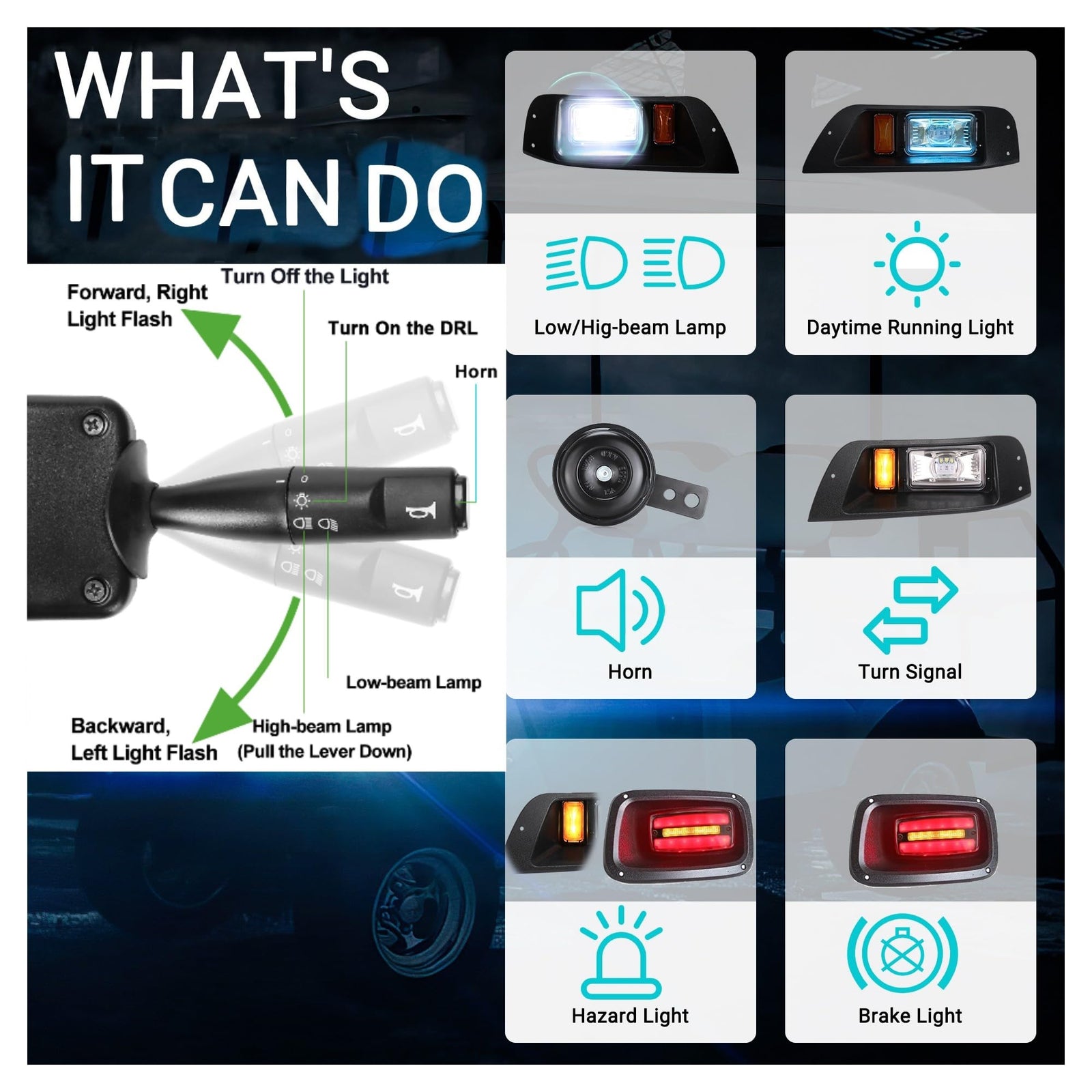 EZGO TXT Golf Cart Light Kit with Turn Signals & DRL | Golf Cart Shop