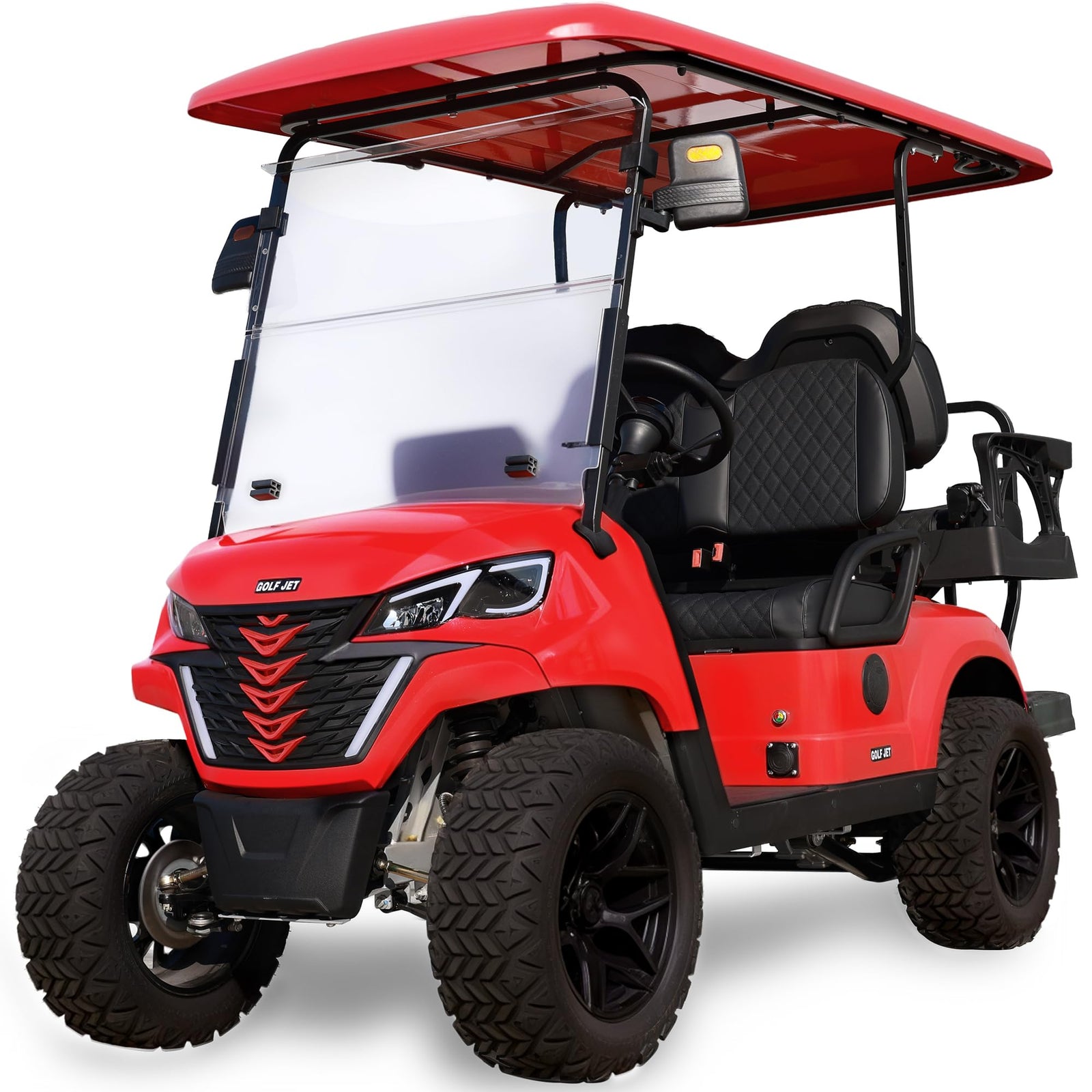 Golfjet 4-Seat Red Electric Golf Cart with Cargo Rear