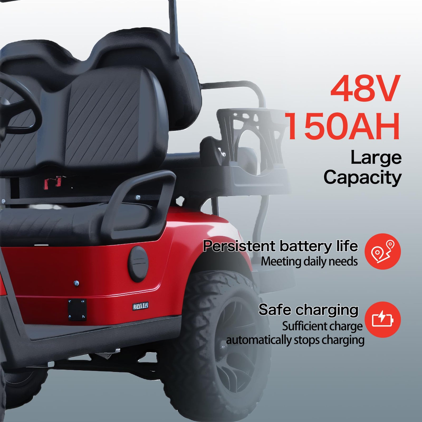 Golfjet 4-Seat Red Electric Golf Cart with Cargo Rear
