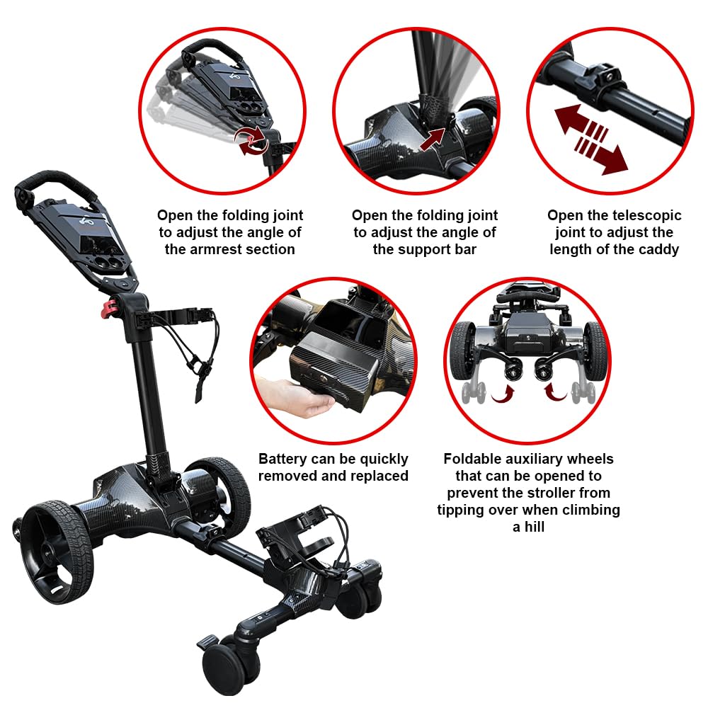 Icango G3 Smart Electric Follow Golf Caddy – Black