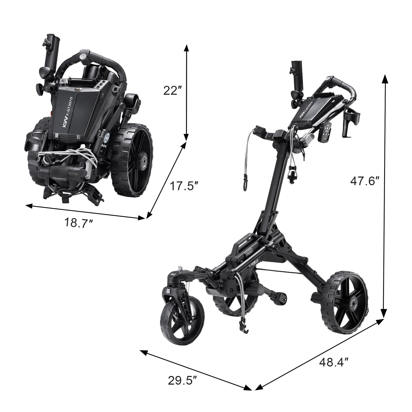 KVV Compact Electric Golf Cart – Remote Control Caddy