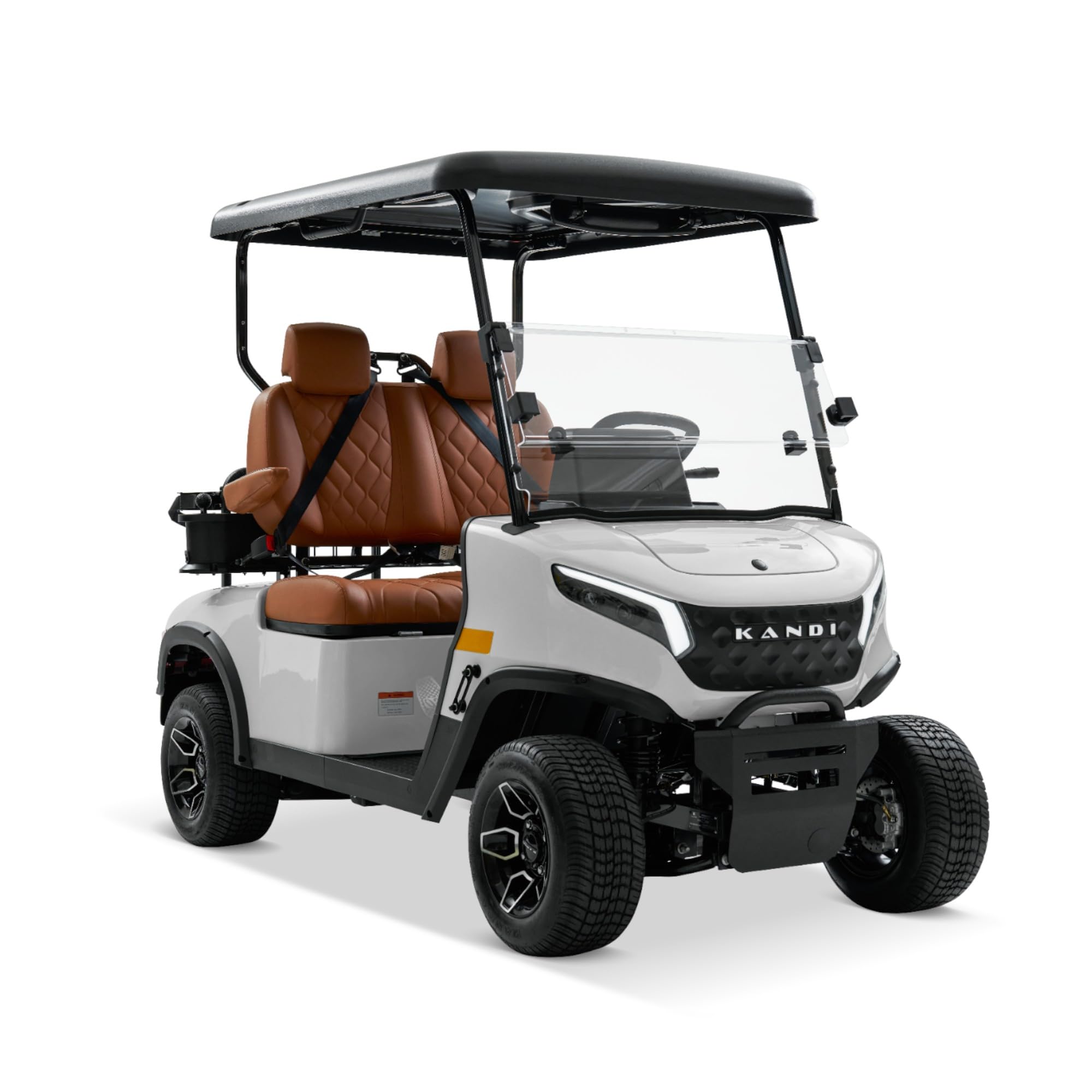 Kandi 2-Seat Electric Golf Cart with Yoke Steering - Grey