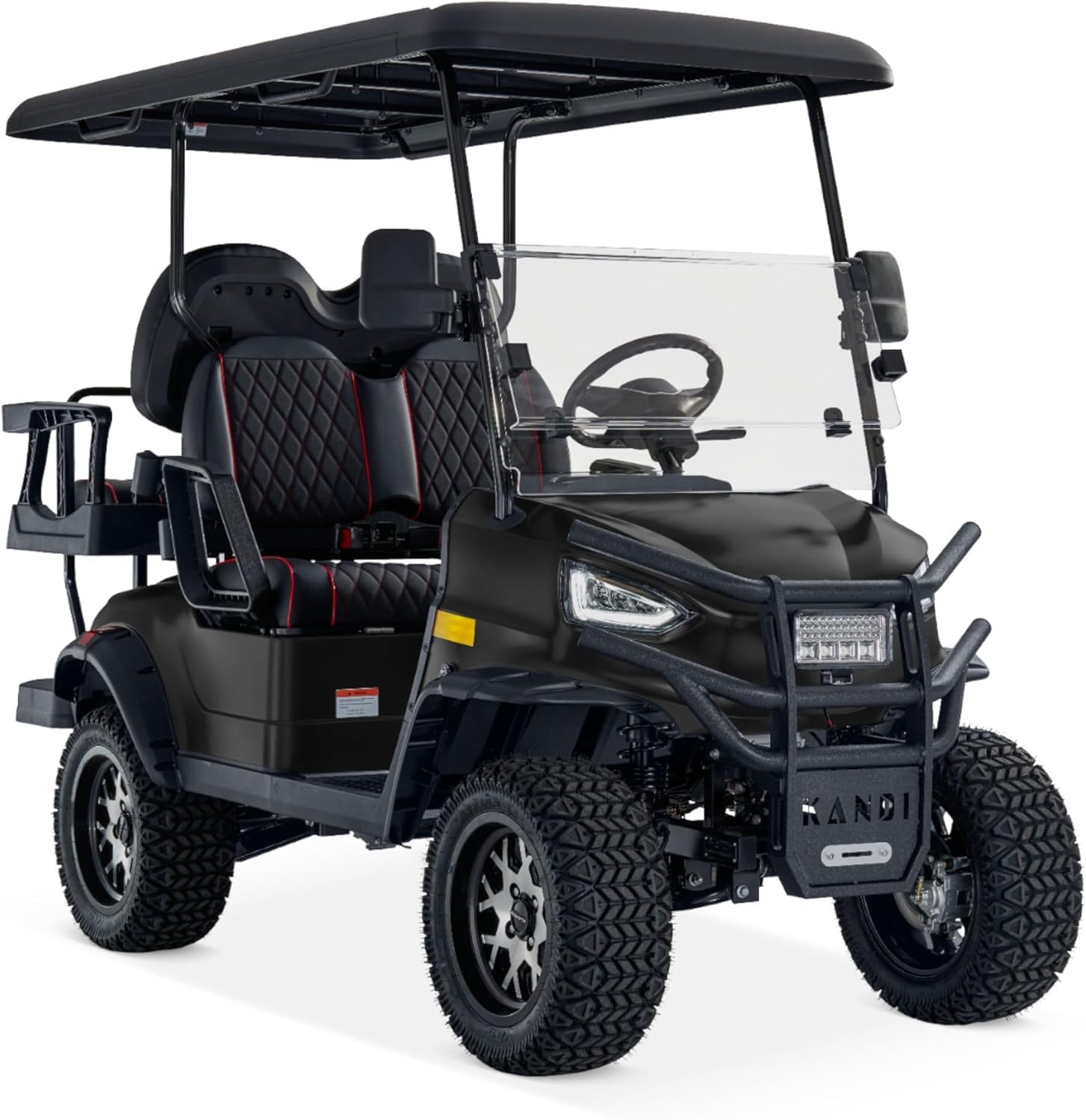 Kandi Matte Black 4-Seat Electric Golf Cart with Soundbar
