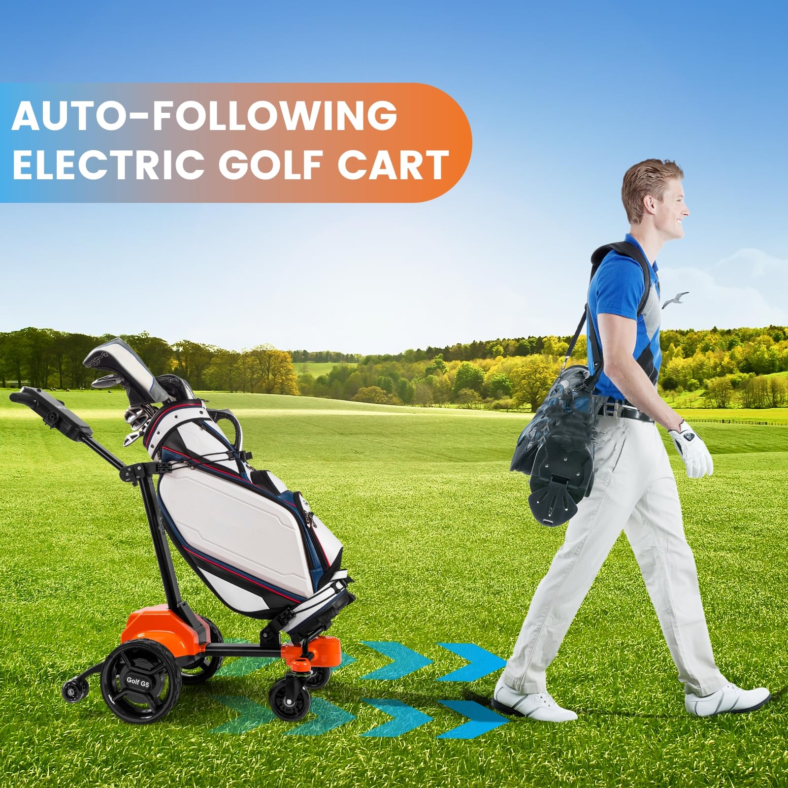 Tianhong G5 Smart Electric Golf Push Cart with Auto-Follow | Golf Cart Shop