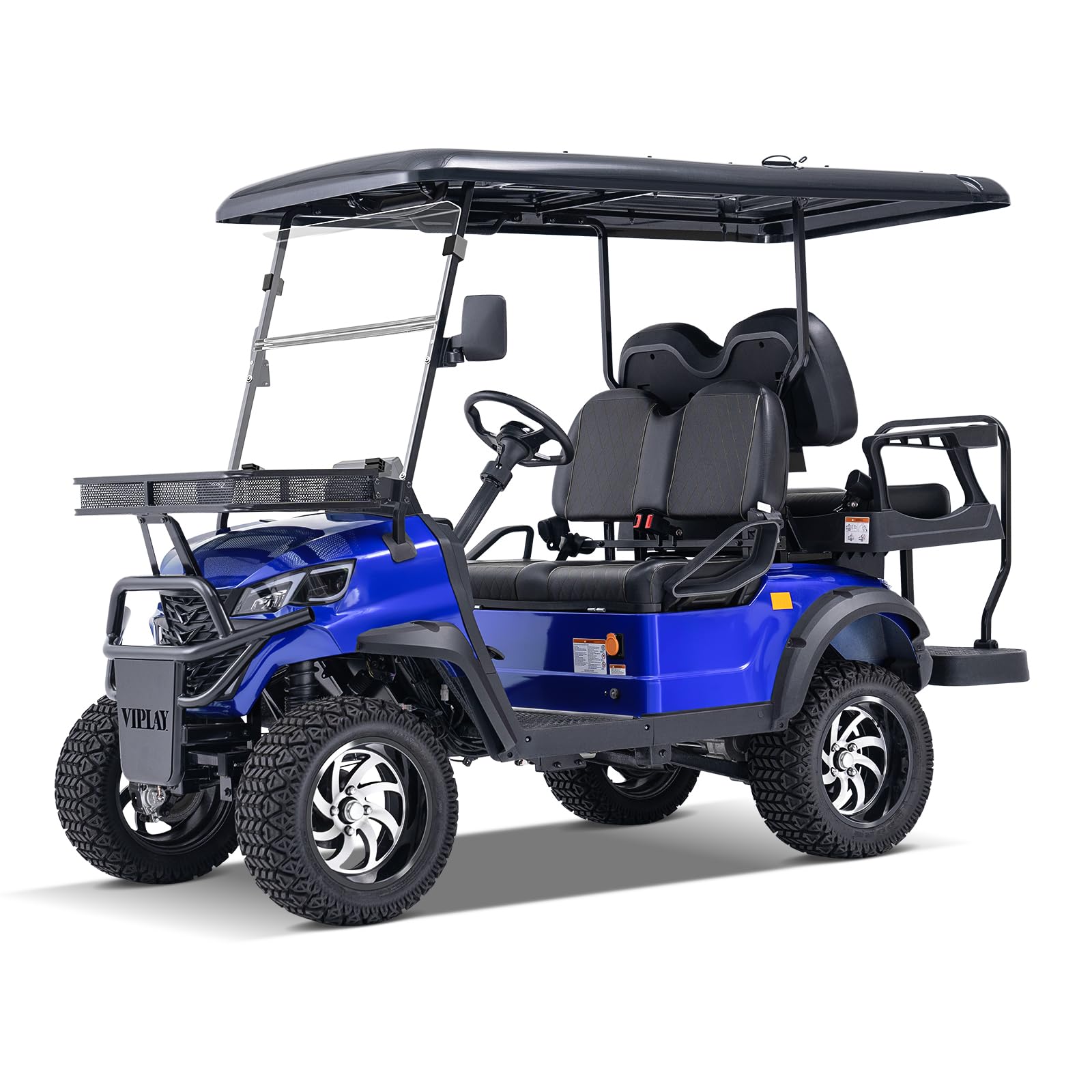 Viplay 4-Seat Electric Golf Cart in Blue with Solar Support