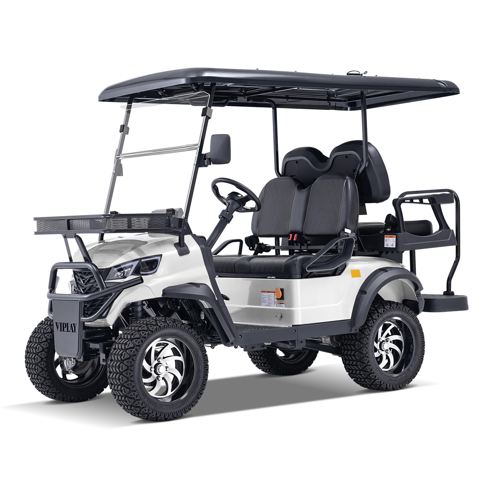 Viplay 4-Seat Solar Power Electric Golf Cart with Lithium Battery