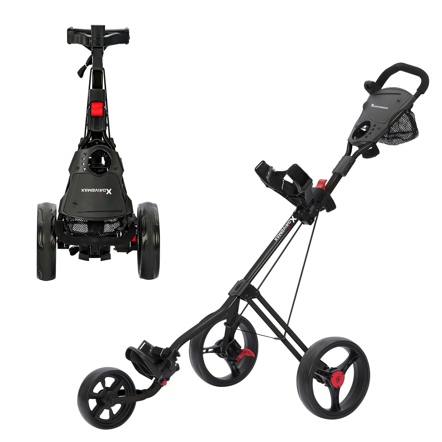 XDriveMax GC27 3-Wheel Folding Golf Cart with Adjustable Handle